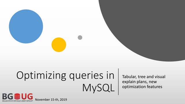 Optimizing queries MySQL | PPT Optimizing queries MySQL | PPT