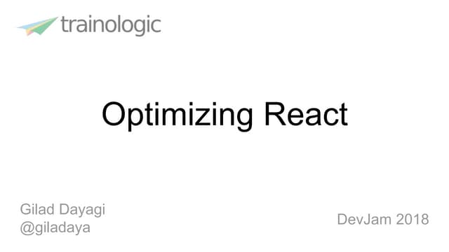 Optimizing React Ppt