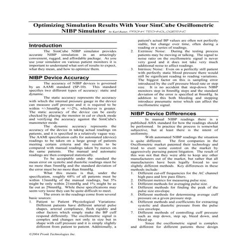 Optimizing simulation results with your sim cube oscillometric nibp simulator | PDF