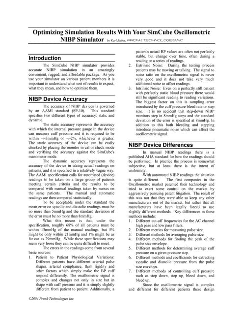 SimCube NIBP Simulator Comparison Chart | PPT