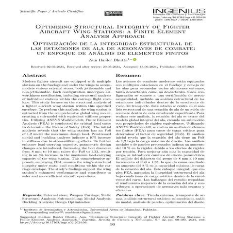 Optimizing Structural Integrity Of Fighter Aircraft Wing Stations A Finite Element Analysis
