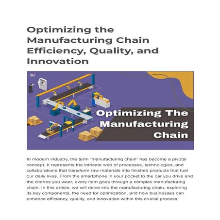 Optimizing the Manufacturing Chain Efficiency, Quality, and Innovation.pdf