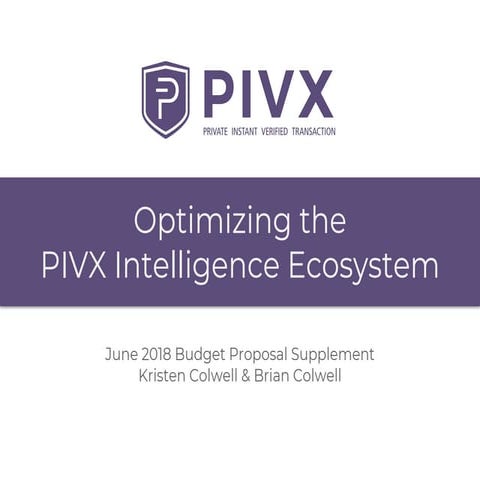 Optimizing the PIVX Intelligence Ecosystem | PPT