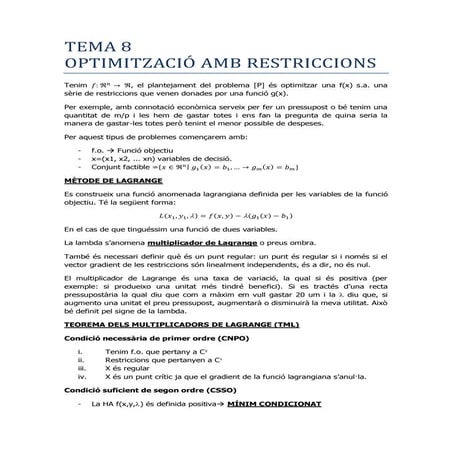 Optimiztacio amb restriccions | PDF