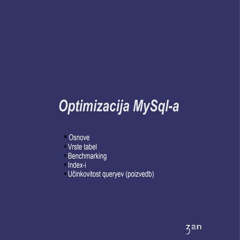 MySQL optimization | PPT