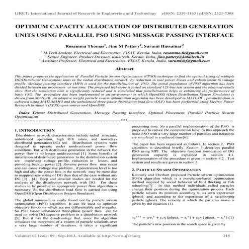 Optimum Capacity Allocation Of Distributed Generation Units Using Parallel Pso Using Message
