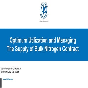 Optimum Utilization and Managing The Supply of Bulk Nitrogen Contract ...
