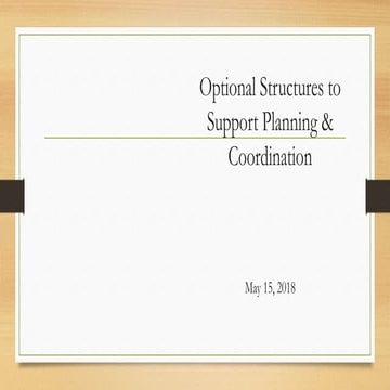 Optional structures to support project planning & integration: Travis ...