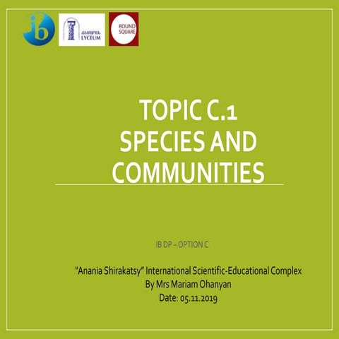 Option c1 species and communities | PPT