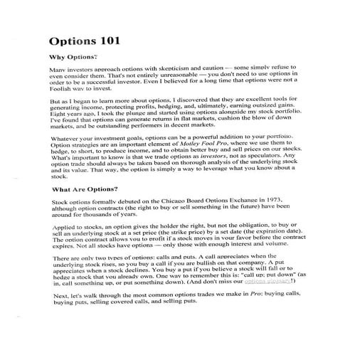 Options 101 | PDF
