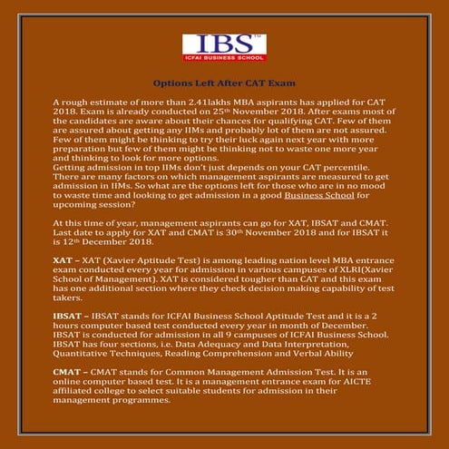 Options left after cat exam | PDF