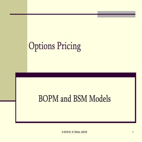 Options pricing | PPTX | Stocks and Bonds | Personal Investing