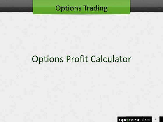 Options Adjustments | PPT