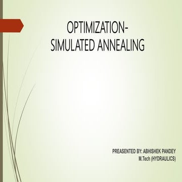 OPTIMIZATION- SIMULATED ANNEALING | PPT