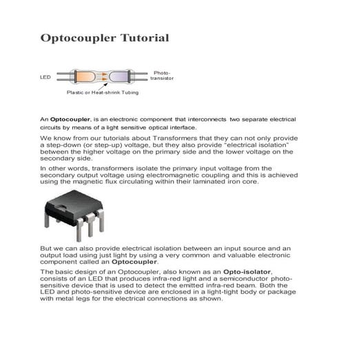 Optocoupler tutorial and optocoupler applications | DOCX