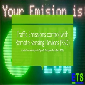 Traffic Emissions Control with Remote Sensing Devices (RSD) | PPT