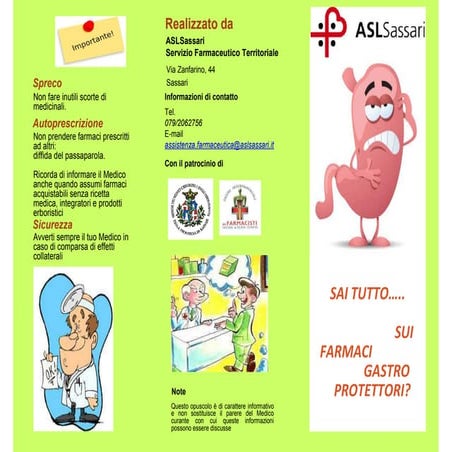 Opuscolo - Uso corretto dei farmaci gastroprotettori ASLSassari 2015 | PPT