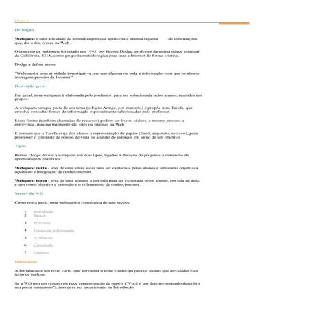 O que é webquest | PDF