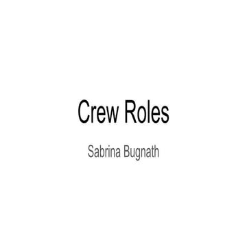 Crew roles | PPTX
