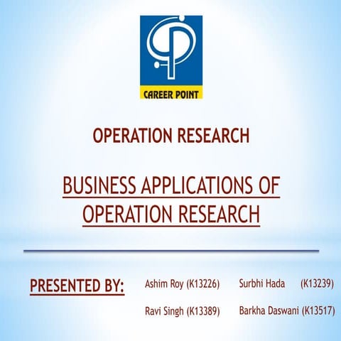 Operation Research | PPTX
