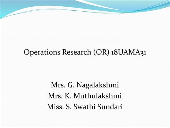 Operations Research | PPT