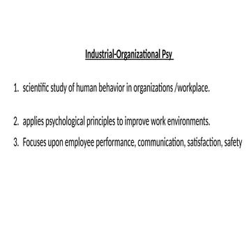 introduction to organizational psychology | PPTX