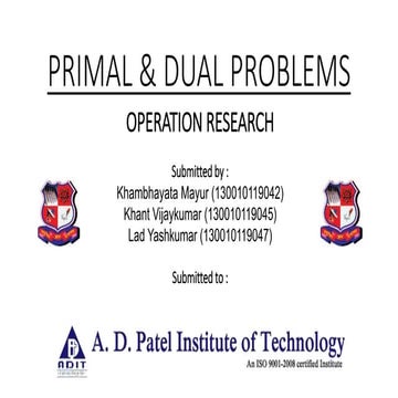 Primal And Dual Problems Pptx Programming Languages Computing 1411