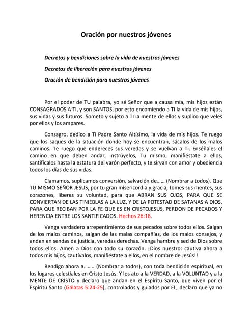 Oración para romper maldiciones impuestas | PDF