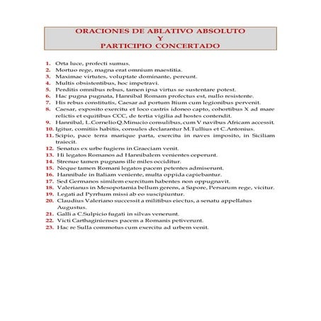 Oraciones de ablativo absoluto | DOCX