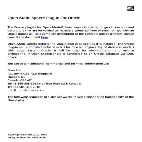 Oracle Plug-in For Open ModelSphere | PPTX