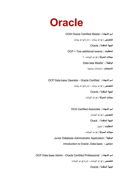 Oracle certification | PPTX