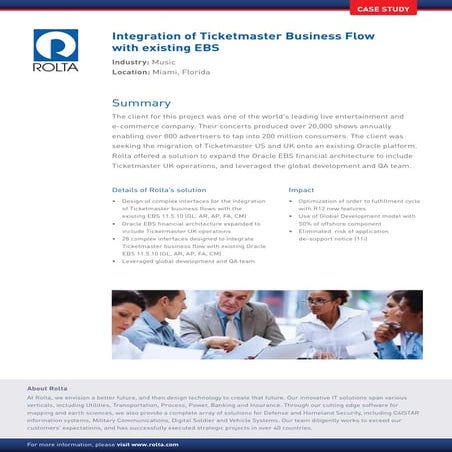 Integration of Ticketmaster Business Flow with existing EBS for Live Nation | PDF