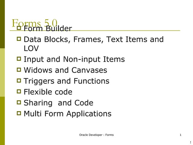 Oracle Forms Tutorial Ppt