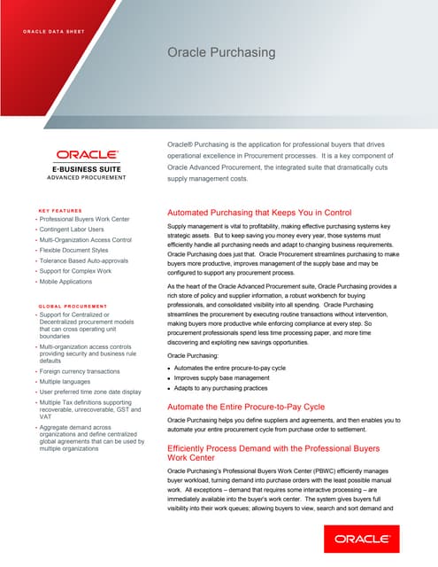 Basics of Oracle Purchasing | PPT