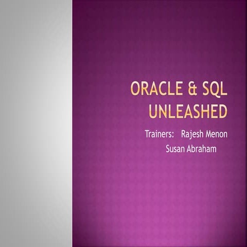 Oracle sql unleashed | PPT