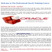 Oracle Training Courses