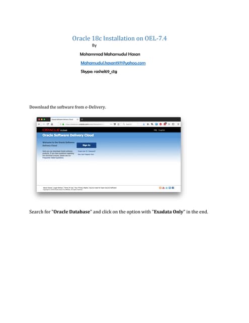 Oracle 18c Installation On Oracle Enterprise Linux 7 4 Pdf