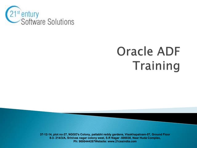 Oracle Adf Training Oracle Adf Developer Training Ppt
