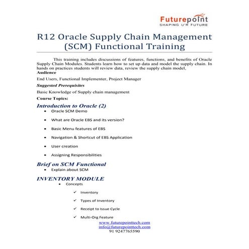 Oracle Apps R12 Scm Functional Training Doc 5368