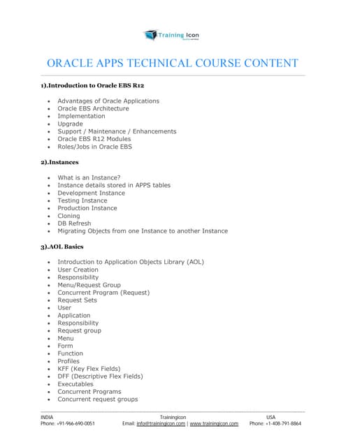 ORACLE APPS TECHNICAL ONLINE TRAINING | PDF ORACLE APPS TECHNICAL ONLINE TRAINING | PDF