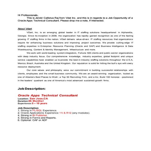 Oracle Apps Technical Consultant Pdf