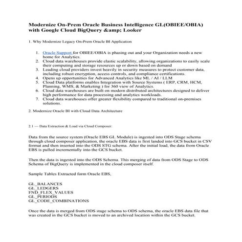 Why Modernize Legacy On-Prem Oracle BI Application | DOCX