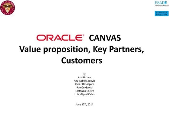 Oracle Cloud e Business Model Canvas | PPT