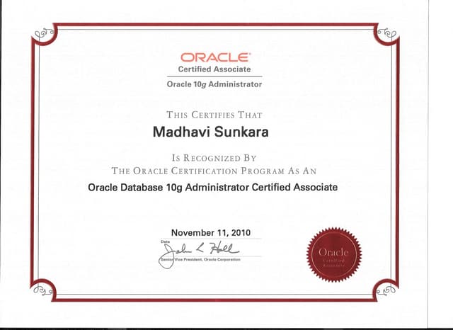 Oracle Certified Associate Ppt