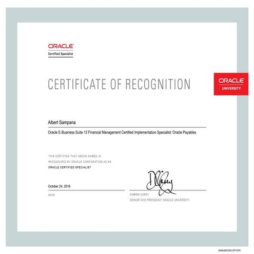 Oracle certified specialist certification | PDF | Business | Business ...