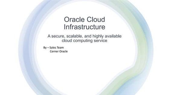 Oracle Cloud Infrastructure Oci Ppt
