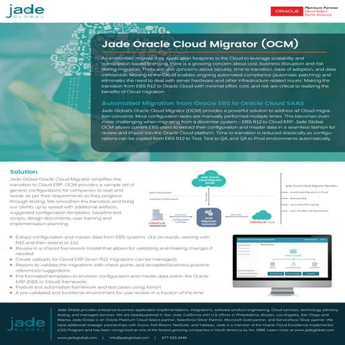 Jade Oracle Cloud Migrator (OCM) | PDF