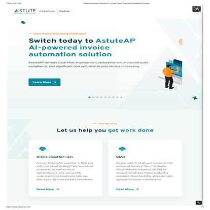 Astute Business Solutions Oracle Cloud Partner Peoplesoft Experts Pdf Cloud Computing