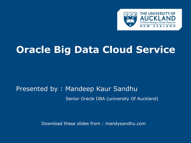 Oracle Big Data Cloud Service Ppt