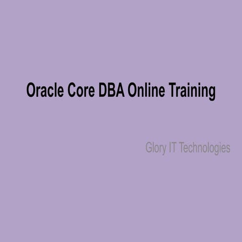 Oracle Core Dba Online Training Pptx Operating Systems Computer